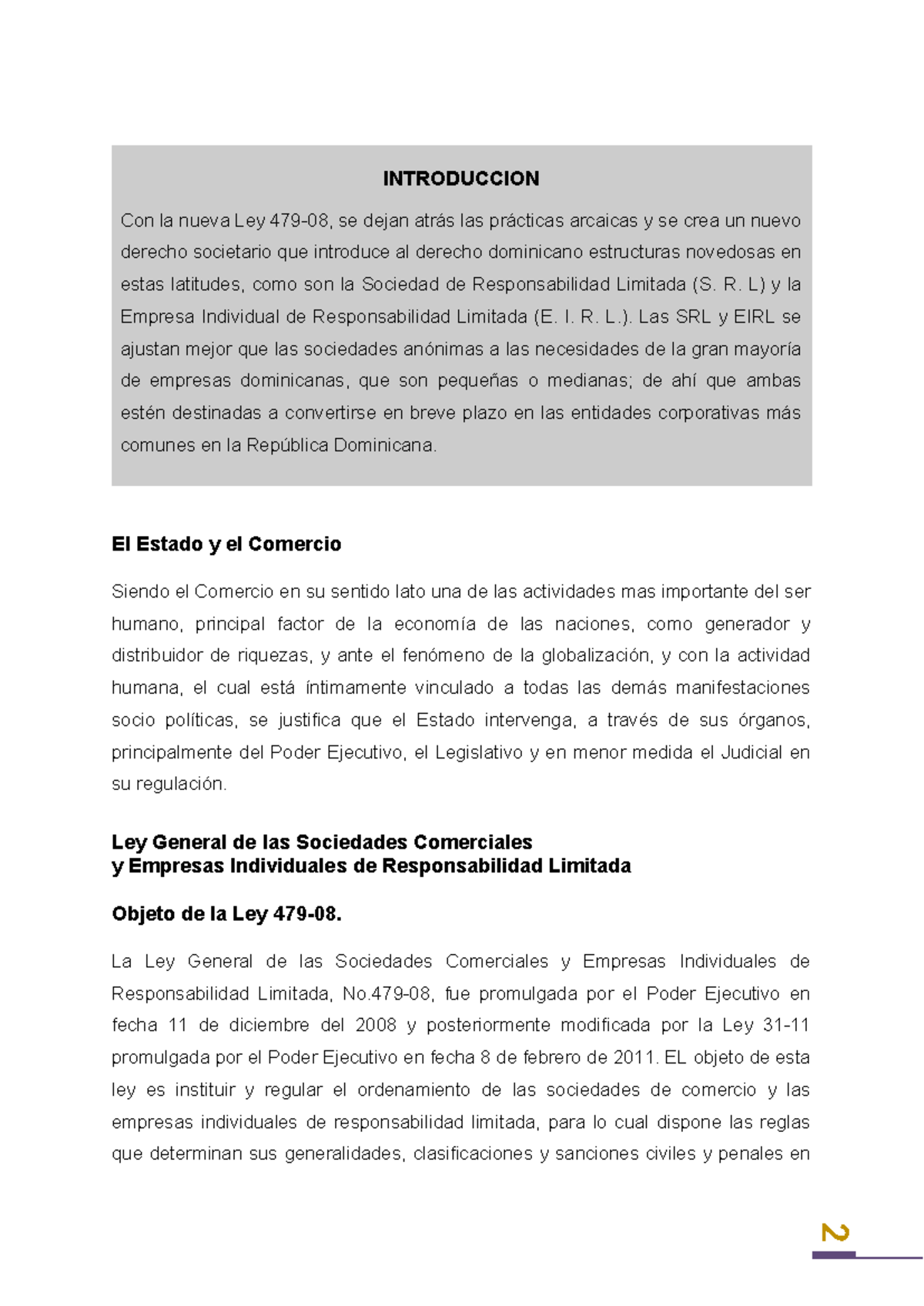 Ley 479-08: Transformaciones en Sociedades Comerciales y EIRL en RD ...