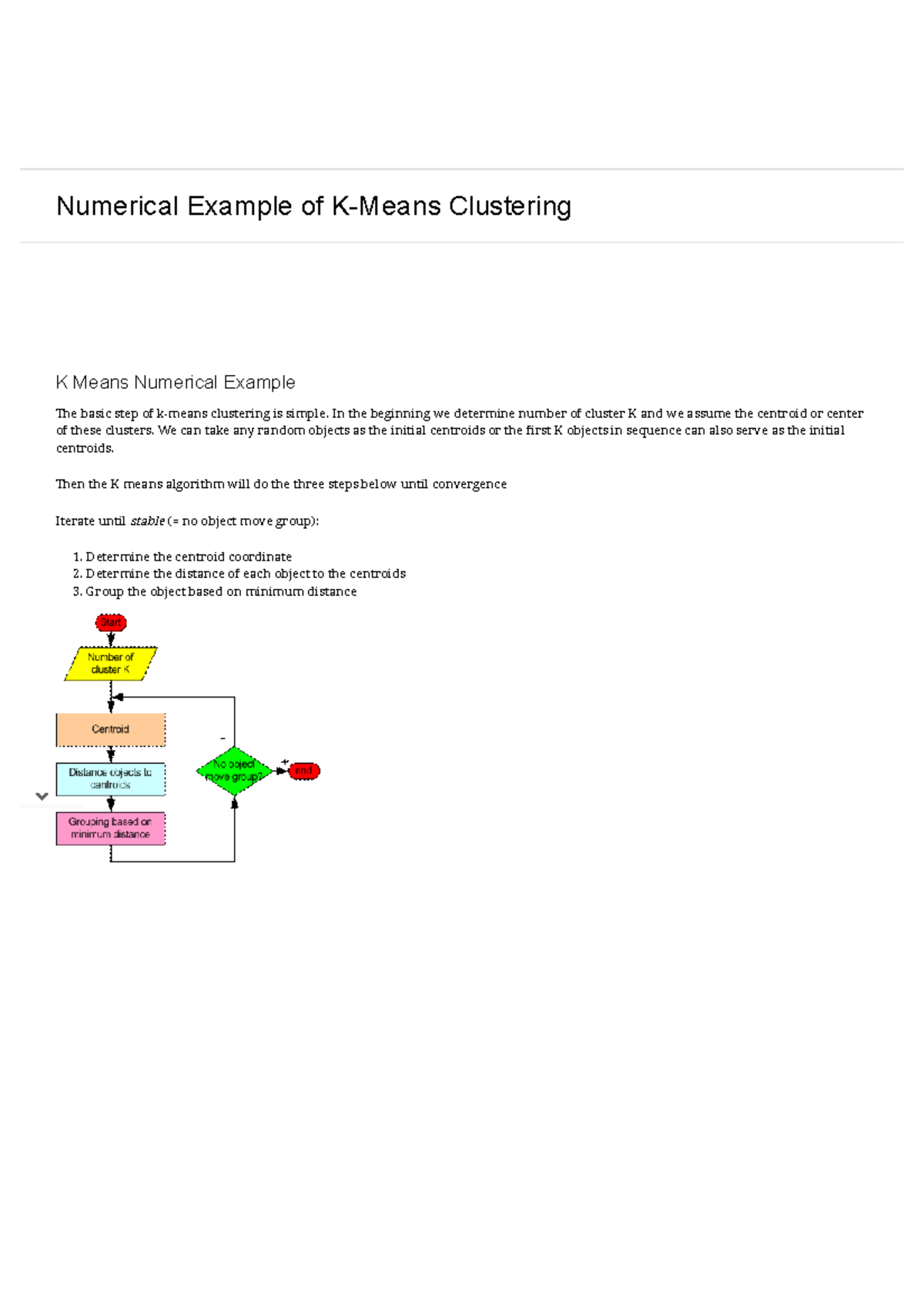 02. Numerical Example of K-Means Clustering Explained - Studocu