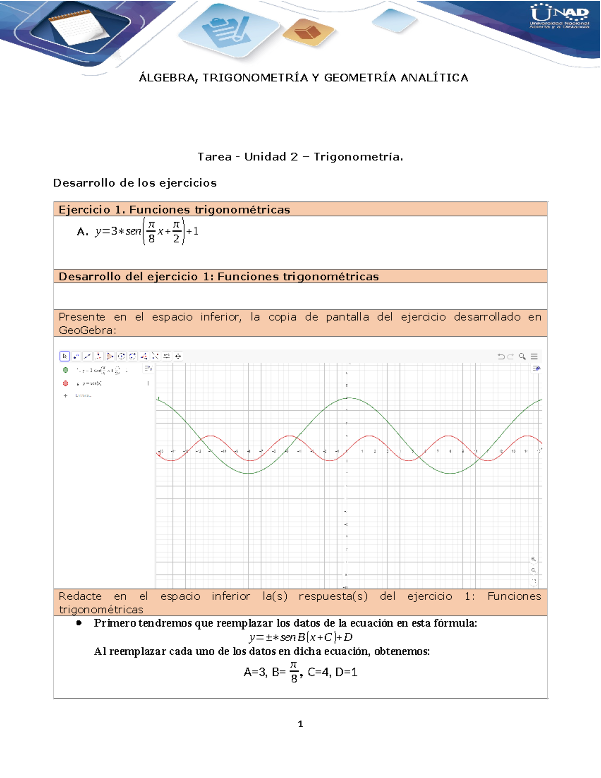 Trigonometria 2 - ÁLGEBRA, TRIGONOMETRÍA Y GEOMETRÍA ANALÍTICA Tarea - Unidad 2 – Trigonometría ...