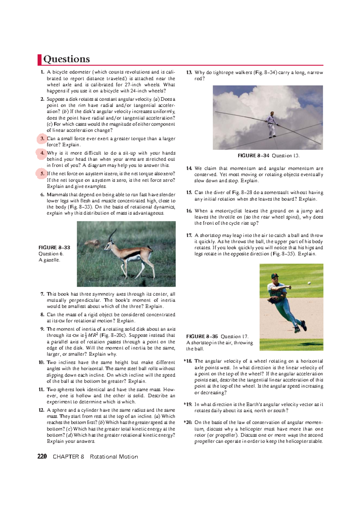 Ch 08 Q - Rotational Motion Questions and Concepts - Studocu