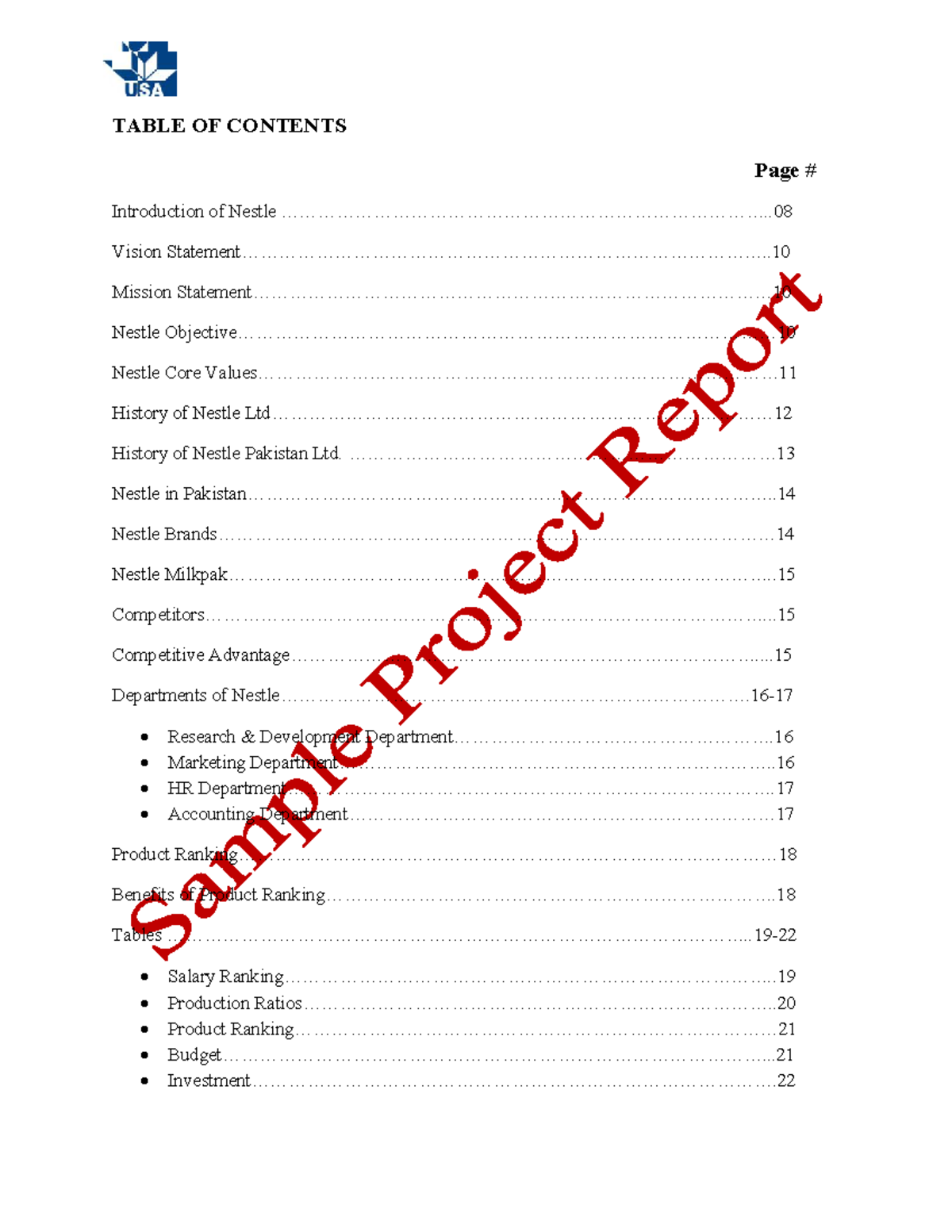 Sample MBA Project Report on Production Management subject - Total ...