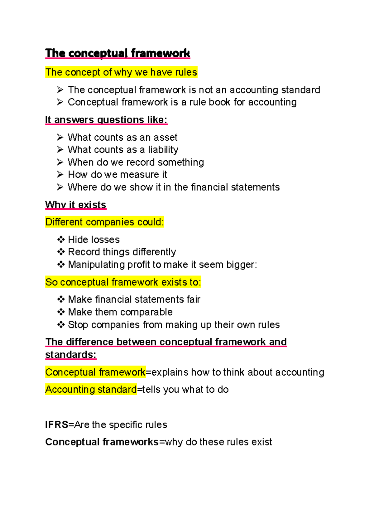 FAC2601 Study Unit 2: Understanding the Conceptual Framework in ...
