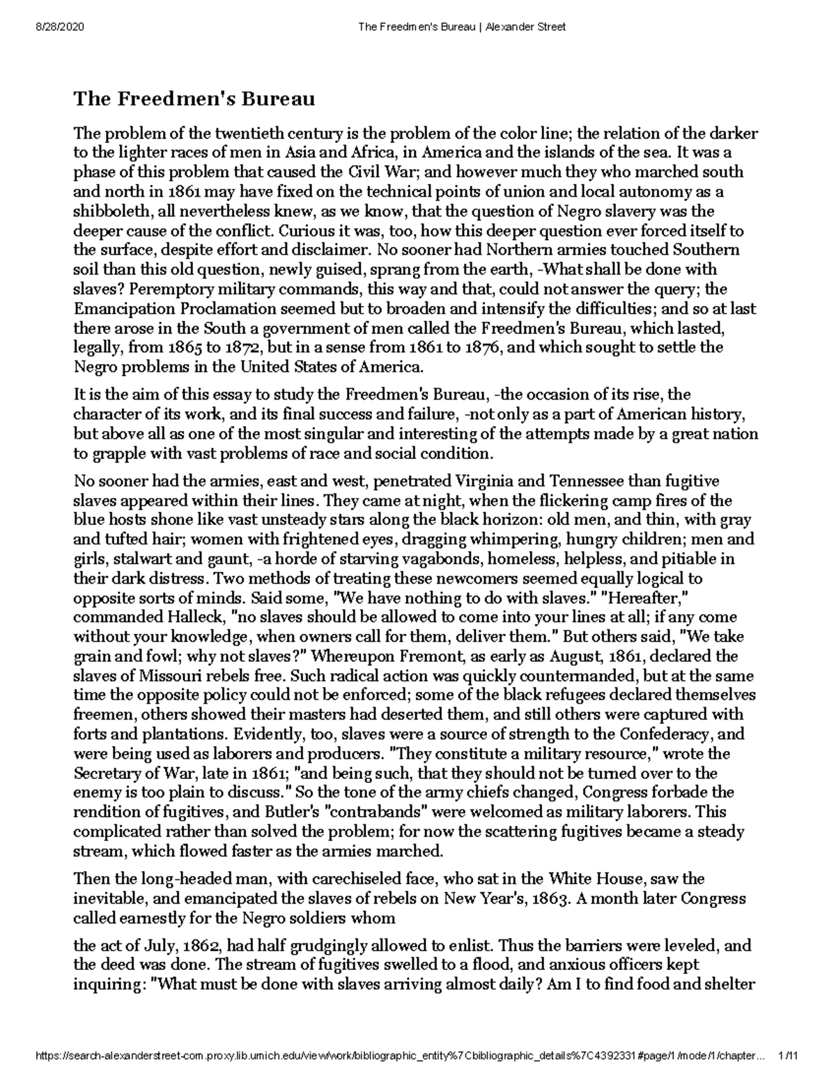 Freedmen's Bureau: Formation, Impact, and Legacy in US History - Studocu