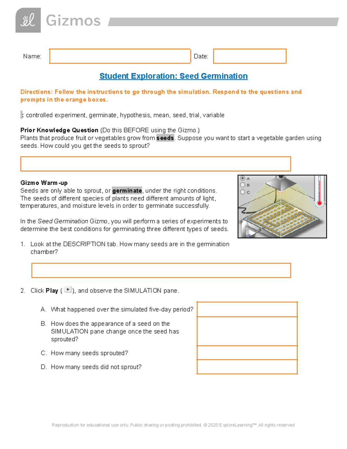 Seed Germination Simulation Exploration - SE - Studocu