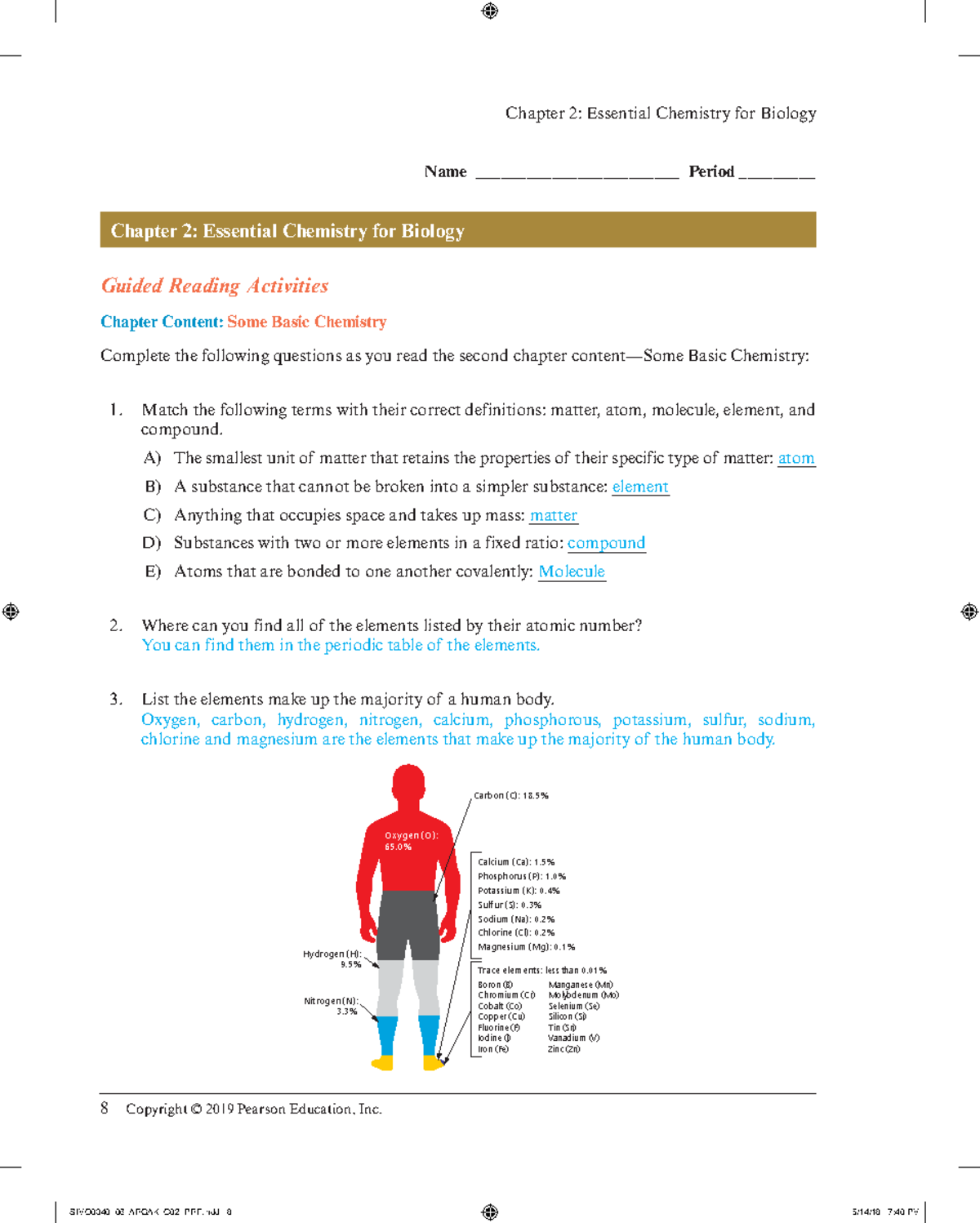 Chapter 2: Guided Reading Activities for Essential Chemistry in Biology ...