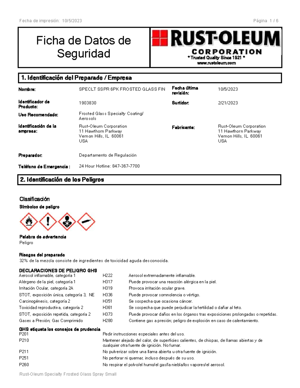 1122222 1903830 - PRACTICAS - Ficha de Datos de Seguridad * Trusted ...