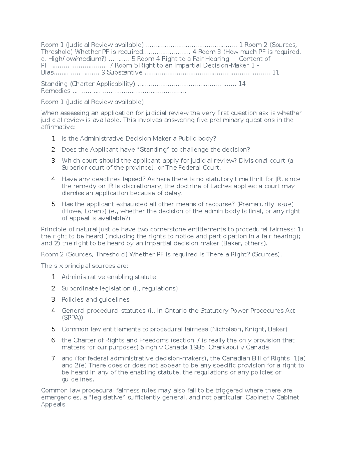 IRACs for Canadian Administrative Law: NCA Review Notes - Studocu