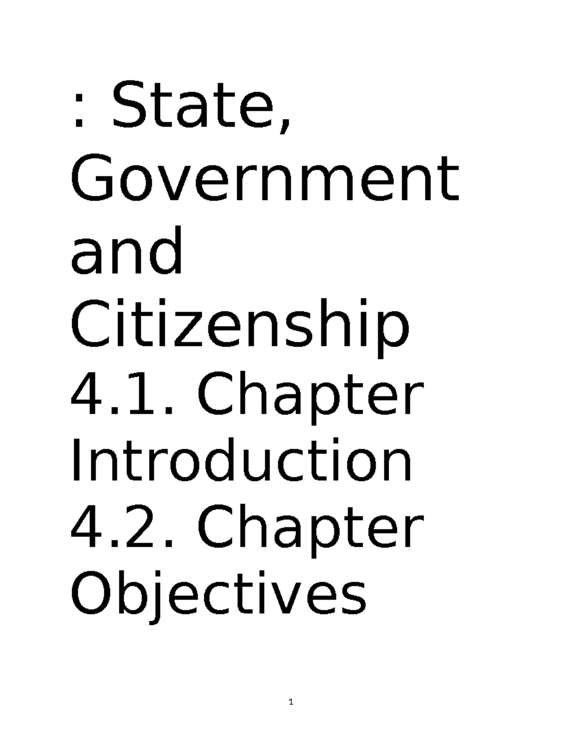 Moral and Civic Education Chapter 4: State, Government, and Citizenship ...