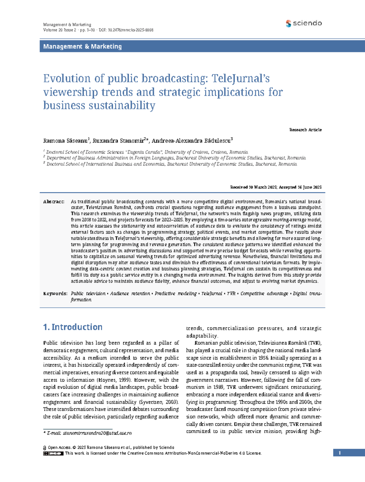 Evolution of Public Broadcasting: TeleJurnal Viewership Trends and ...