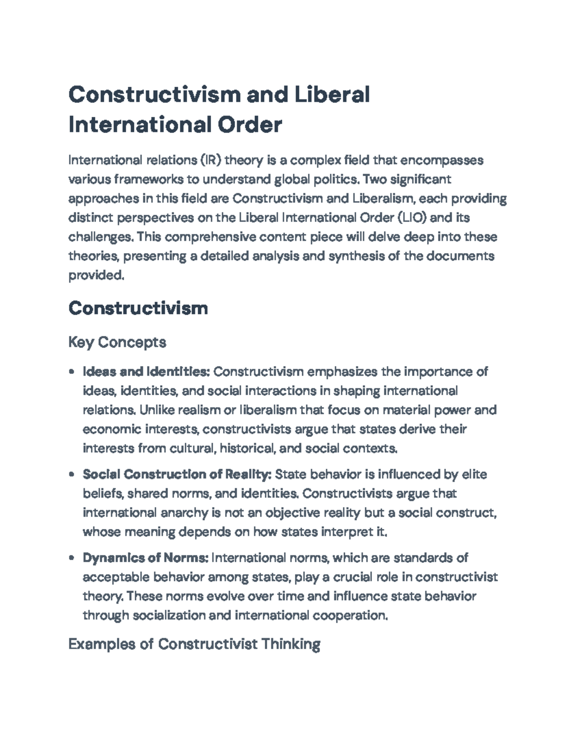 Constructivism and Liberalism in the Liberal International Order ...