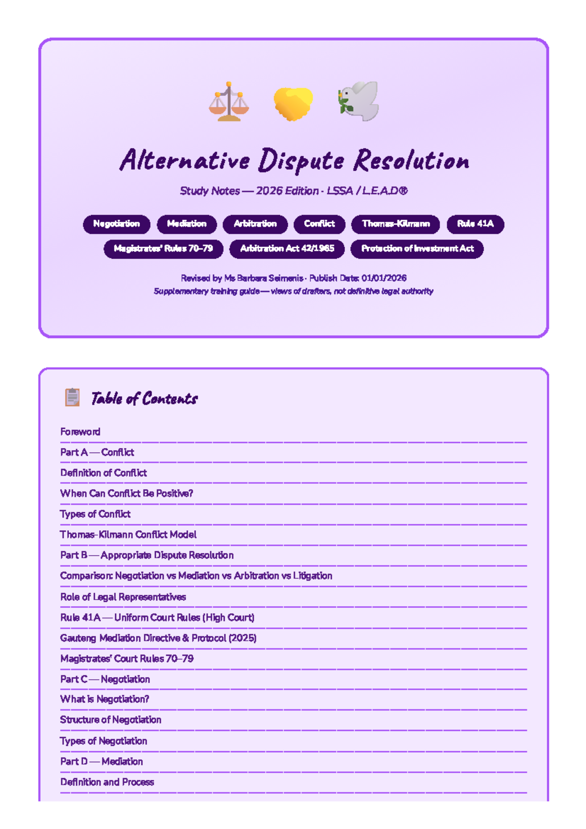 Alternative Dispute Resolution (ADR) Study Notes 2026 Edition - Studocu