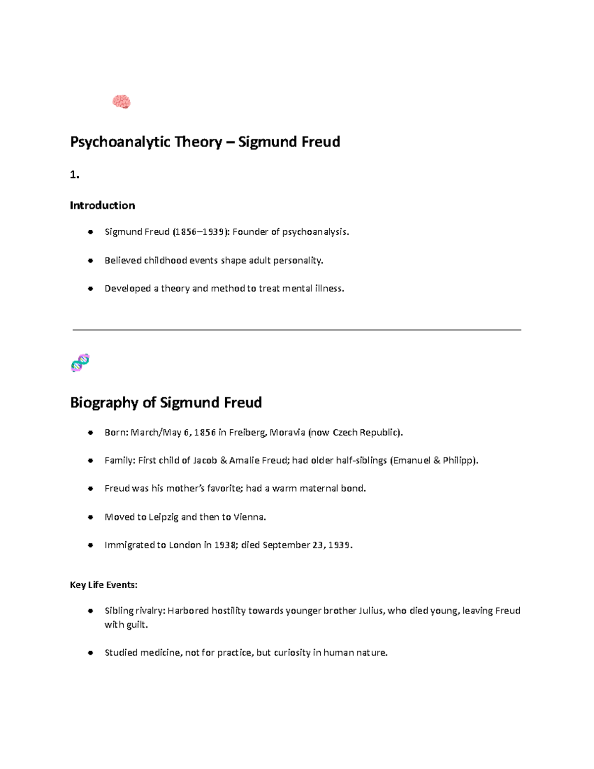 Psychoanalytic Theory Overview: Freud & Jung Insights (PSY 101) - Studocu