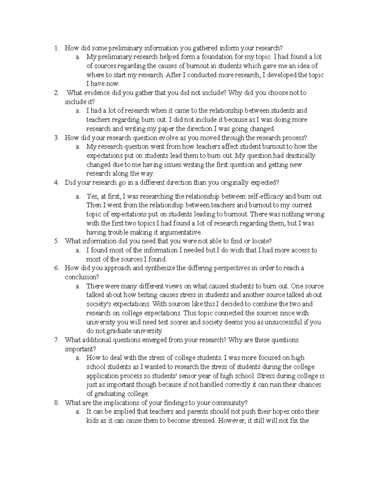 Oral Defense Questions for Research on Student Burnout Factors - Studocu