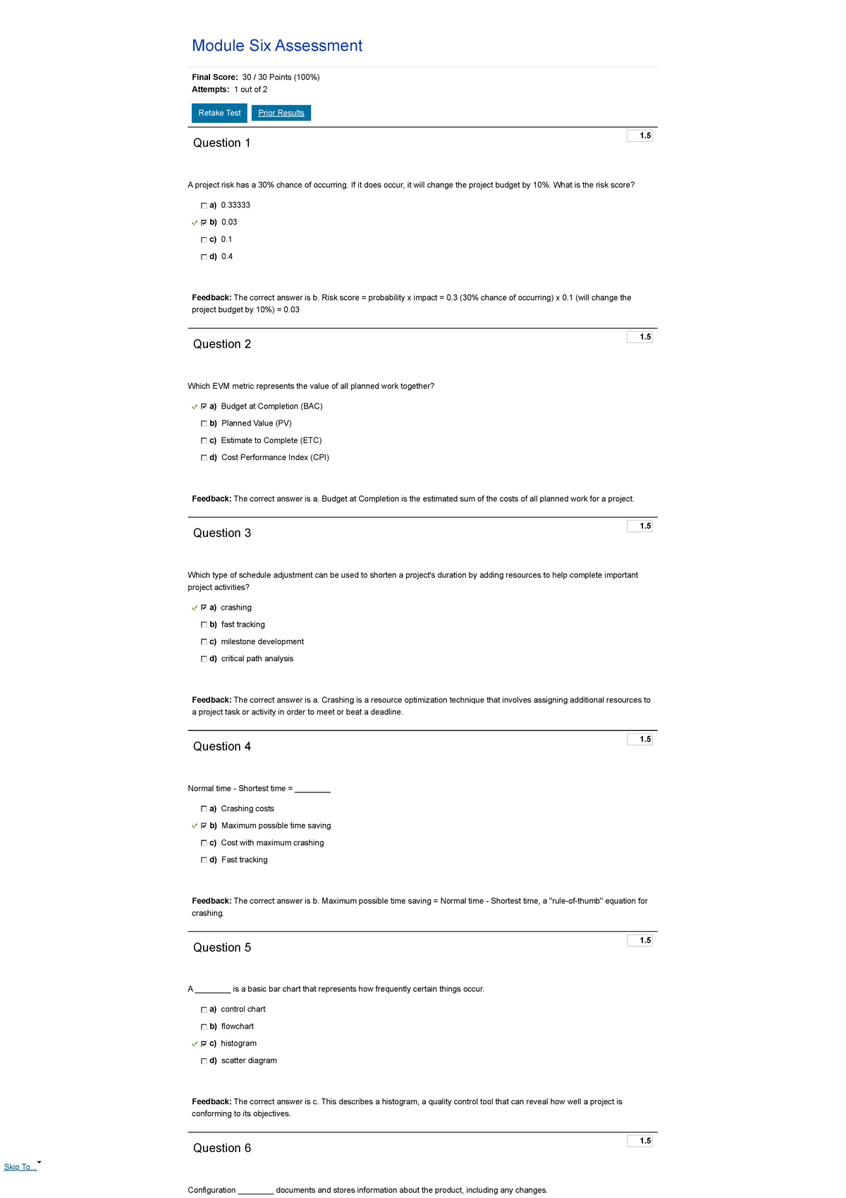 Module 6 Assessment: Project Management Risk and Control Insights - Studocu