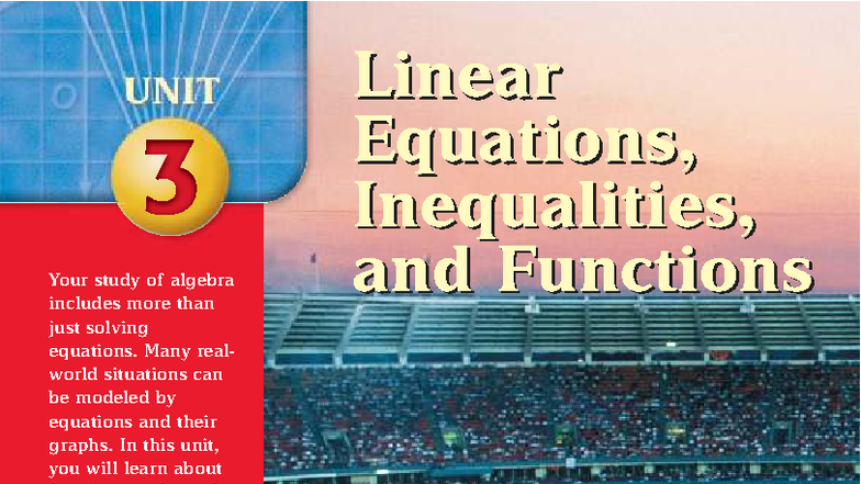 Pre-Algebra Chapter 7: Equations, Inequalities, and Functions Notes ...