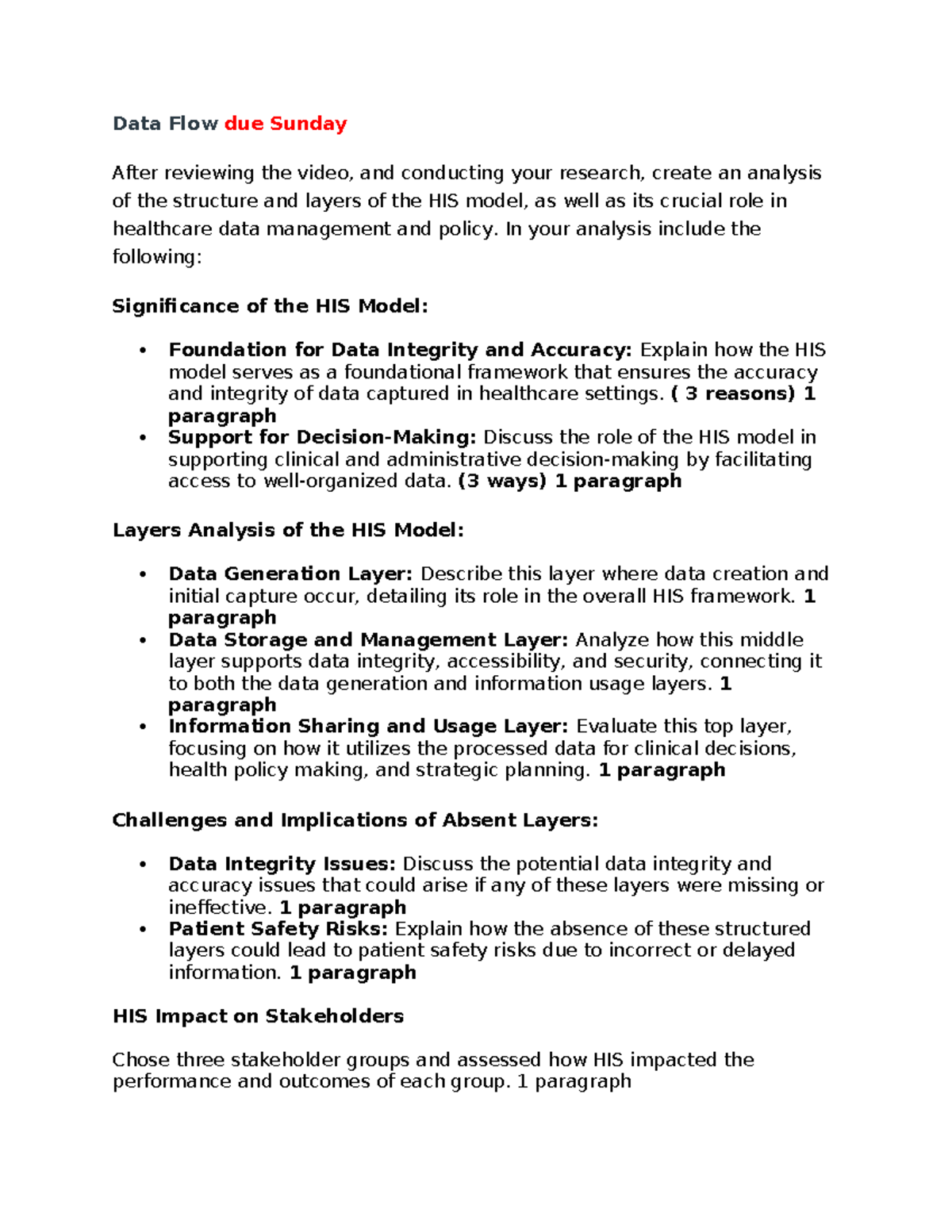 HCA 400 - Analysis of HIS Model Structure and Impact on Healthcare ...