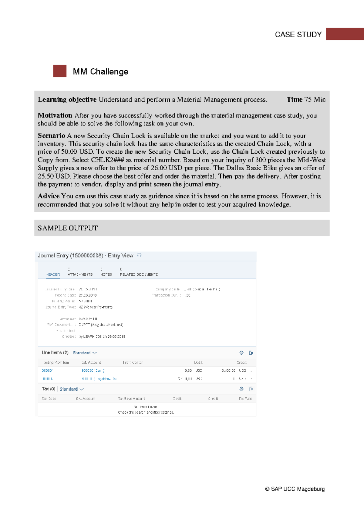 MM Case Study: Materials Management Challenge on Security Chain Lock ...