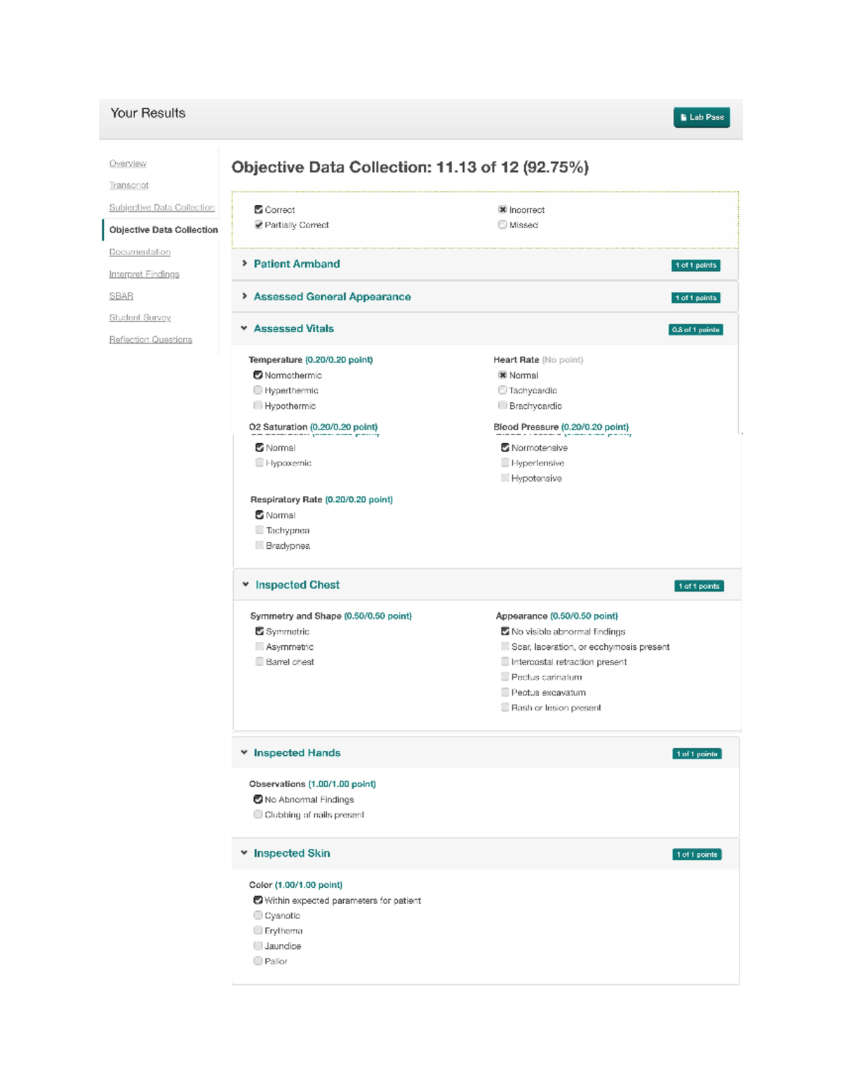 Yuki Resp Lab Results: Objective Data Collection Overview - Studocu