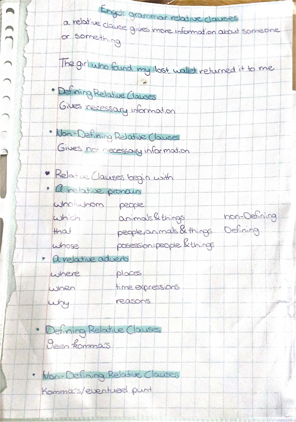 Engels Grammar: Understanding Relative Clauses - Studeersnel