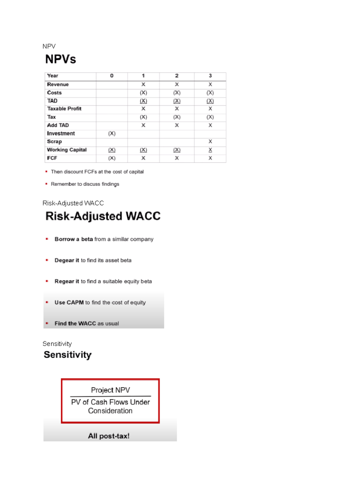AFM Calculation Structures - AFM P4 - NPV Risk-Adjusted WACC ...