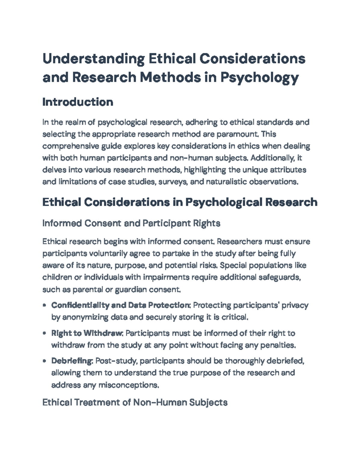 Ethical Considerations and Research Methods in Psychology: A Guide ...