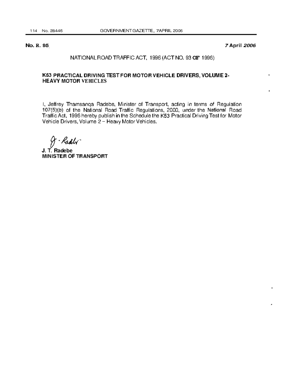 K53 Practical Driving Test for Heavy Motor Vehicles (Code 28446) - Studocu