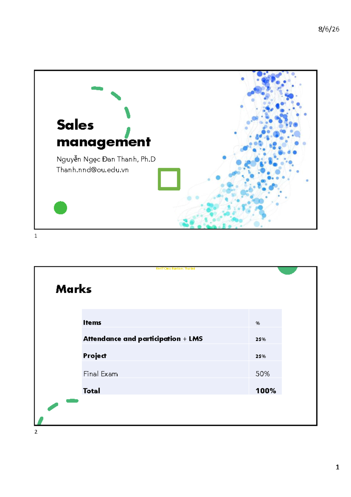 Sales Management 1: Final Exam Notes and Key Concepts - Studocu