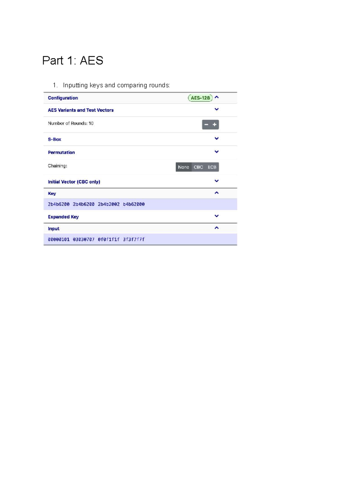 Crypto Lab 2 - Lab 2 SS and answers - Part 1: AES Inputting keys and ...