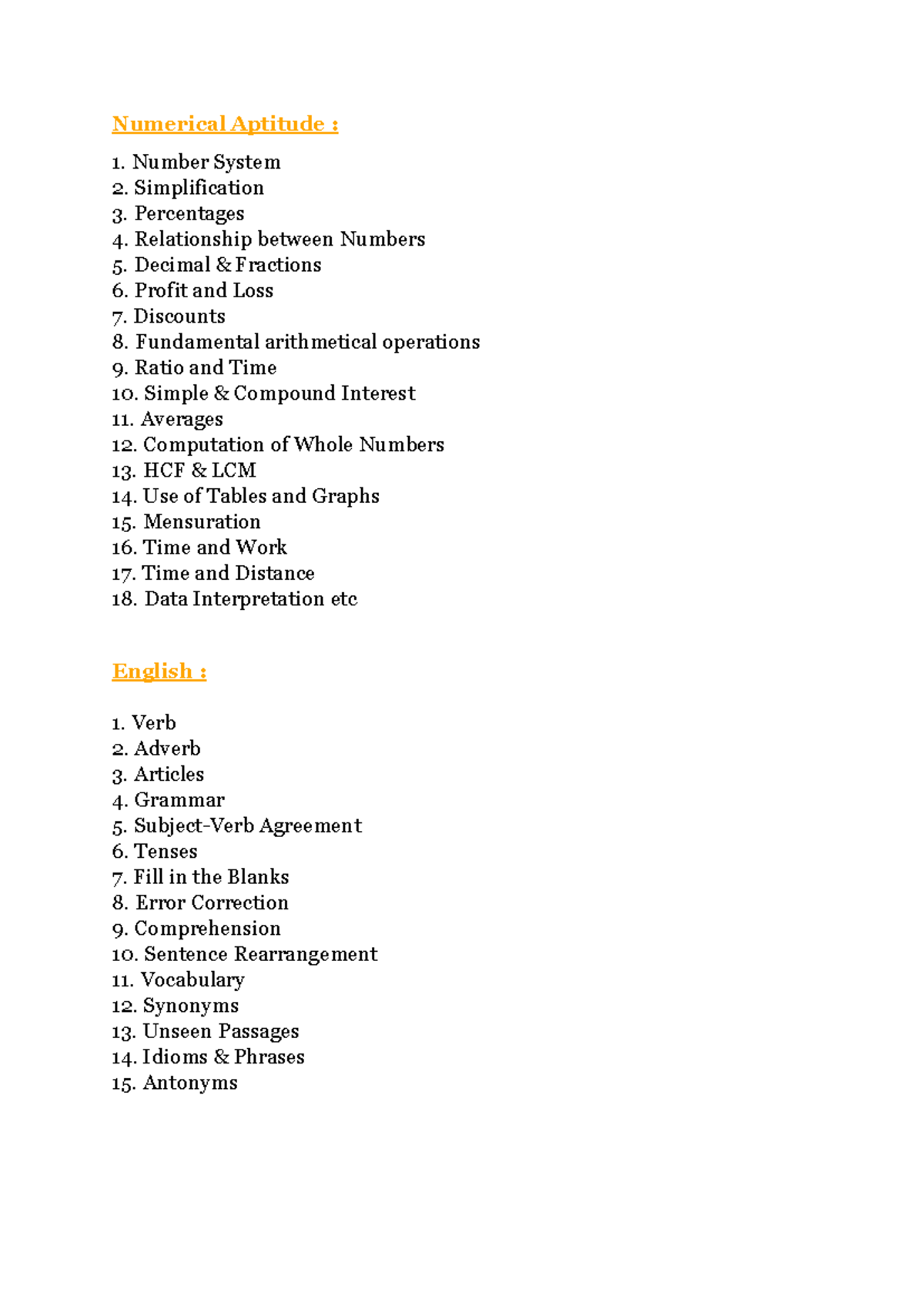 Syllabus - savdkjas, - Numerical Aptitude : Number System ...