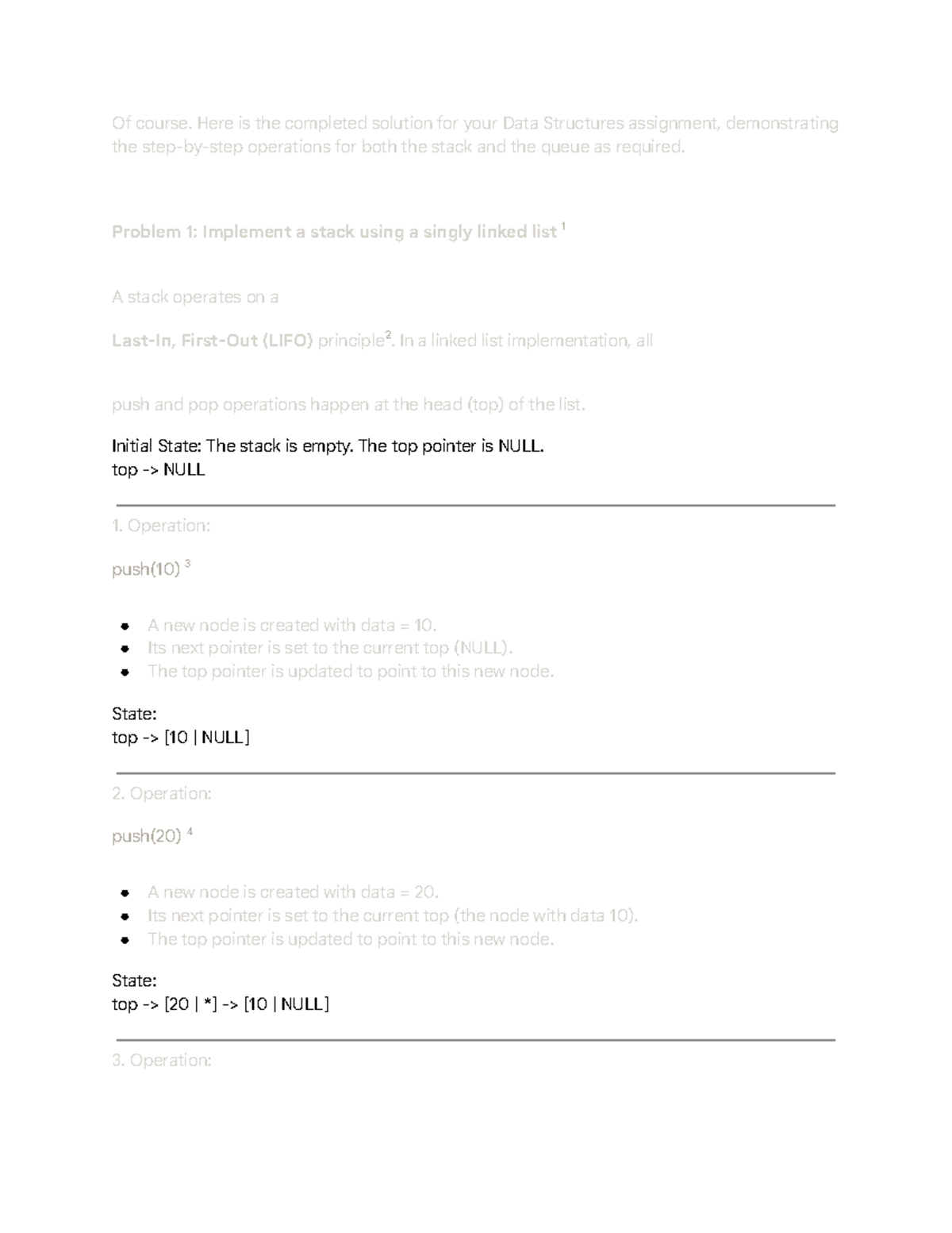 Data Structures Assignment: Stack & Queue Operations Explained - Studocu