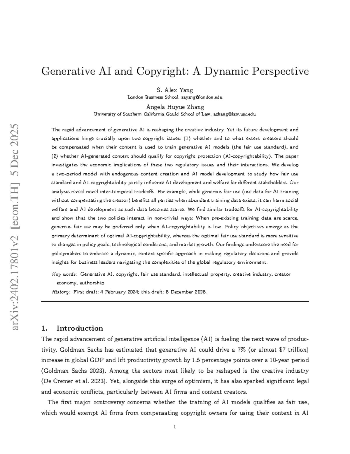 Generative AI and Copyright: Economic Implications and Policy Insights ...