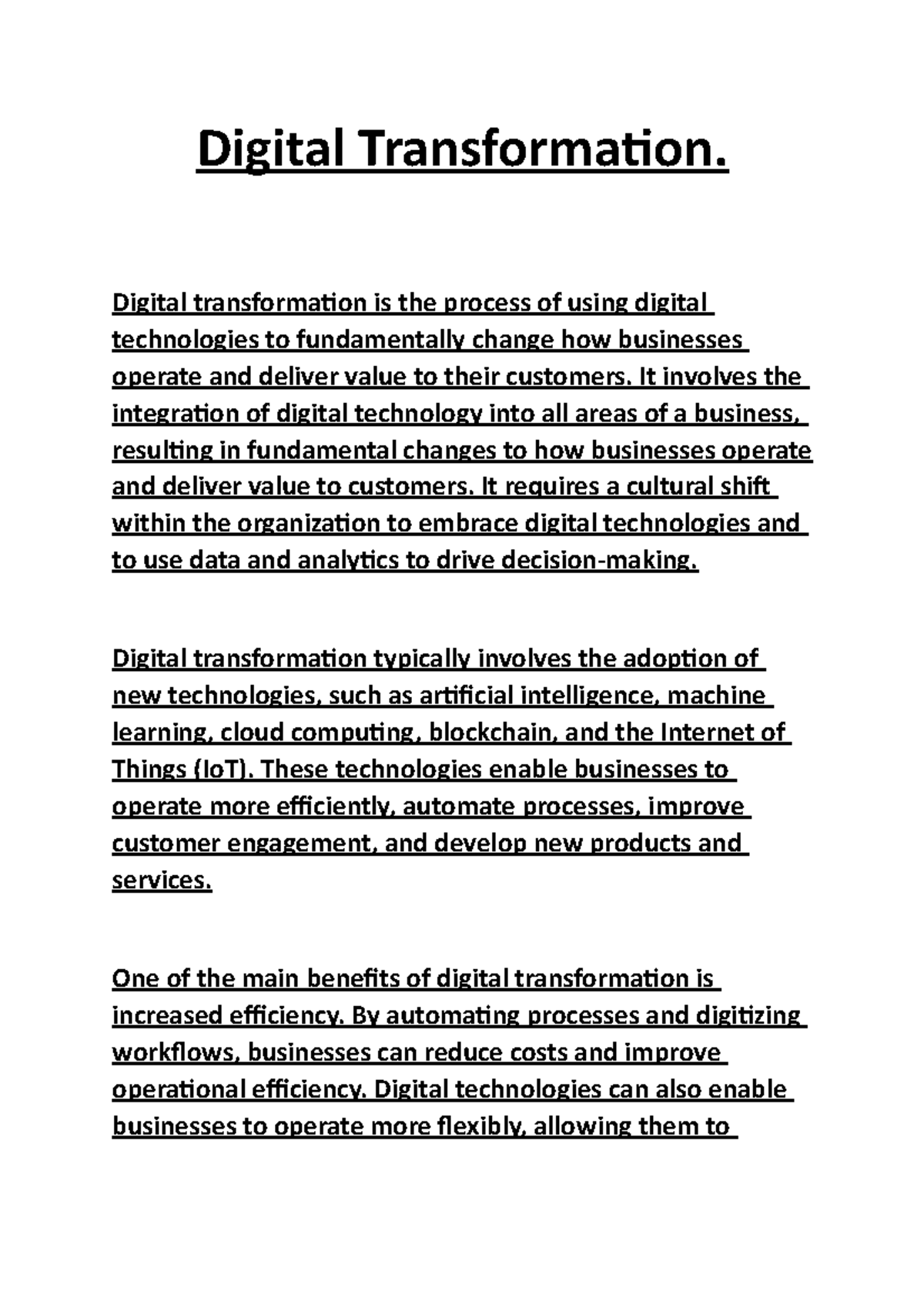 DIG-205: Digital Transformation Key Concepts & Notes - Studocu