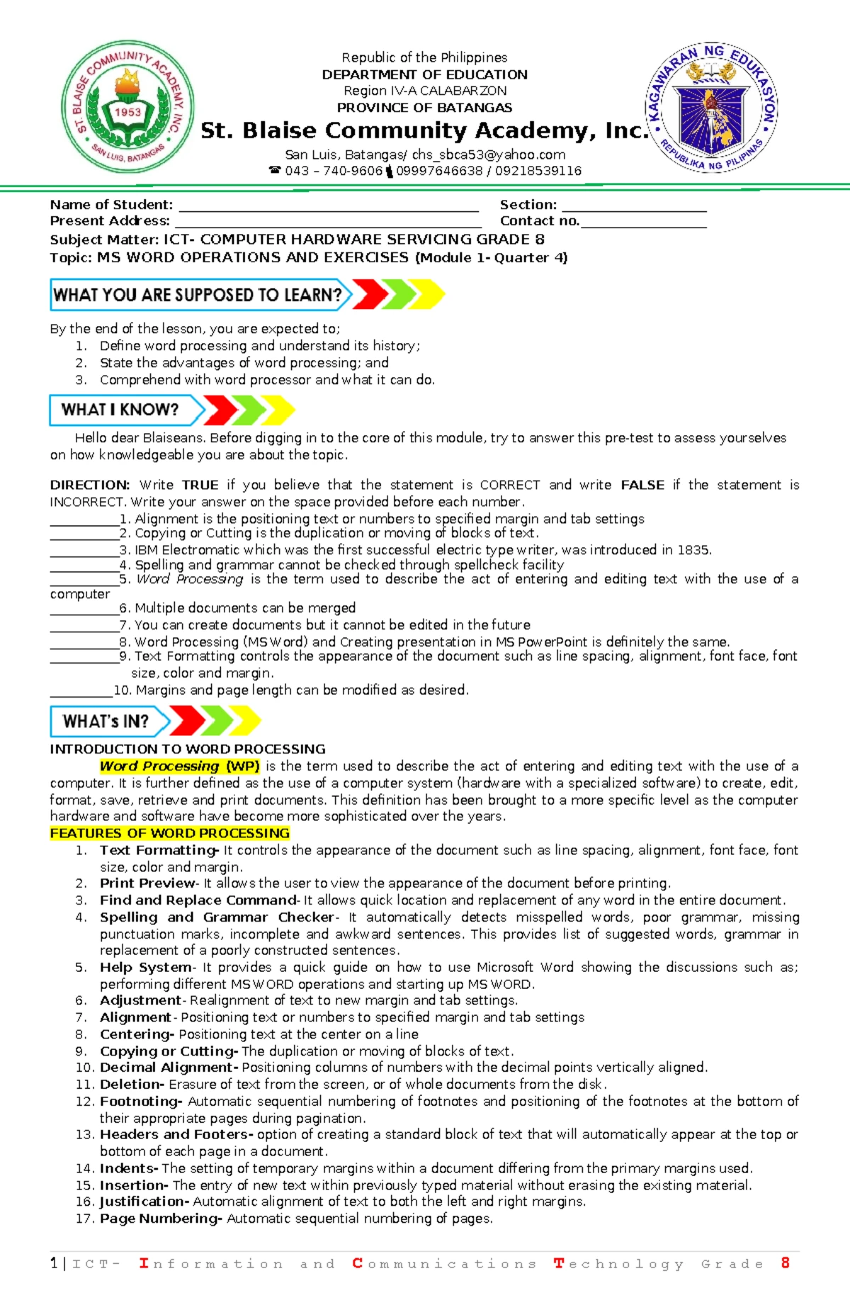 Module 4 Q4 - MS Publisher Interface Overview for Grade 8 ICT - Studocu