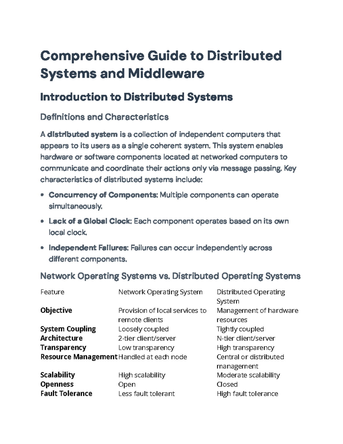 Comprehensive Overview of Distributed Systems and Middleware Concepts ...