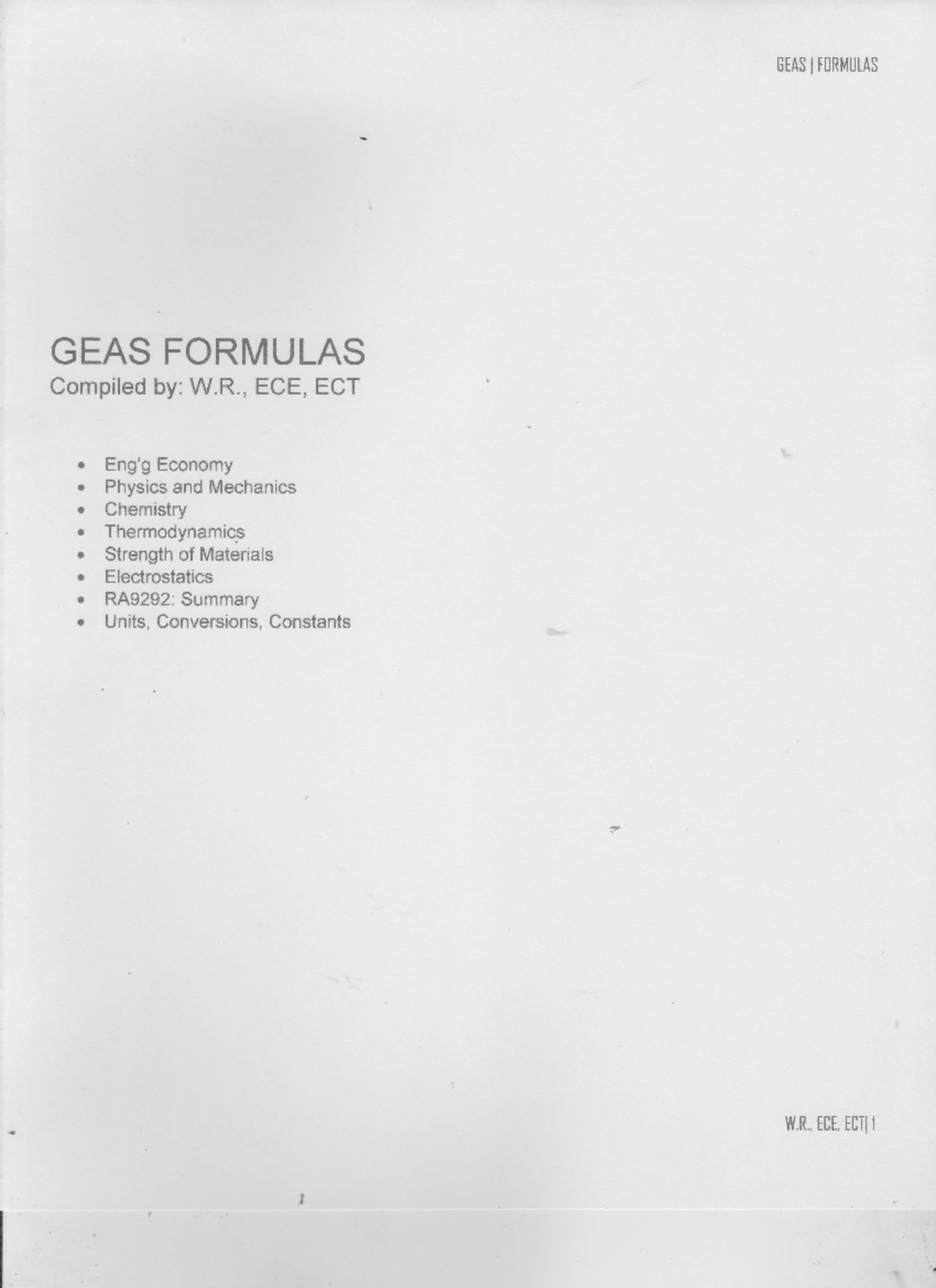 GEAS 659110524: Comprehensive Engineering Formulas and Principles - Studocu