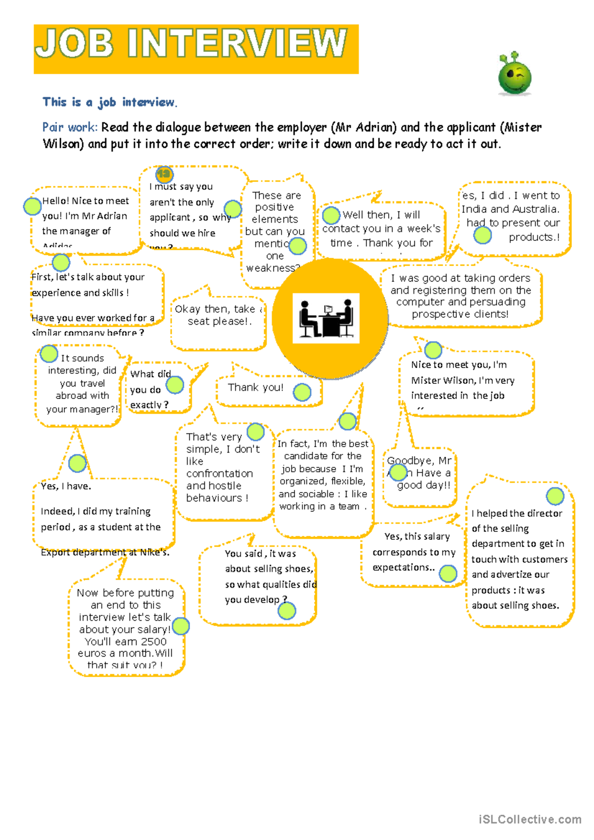 Job Interview Role Play: Session 10 Dialogue Practice - Studocu