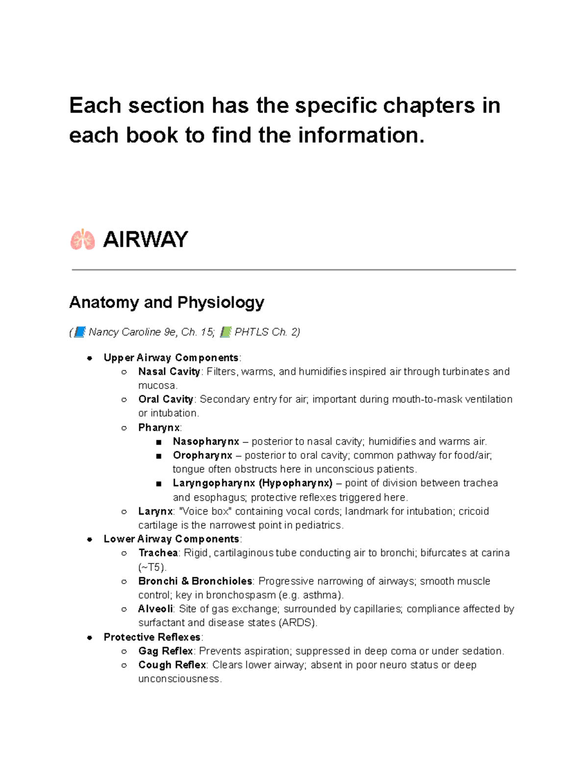 Airway and Trauma Study Guide (PHTLS Nancy Caroline 9e) - Studocu
