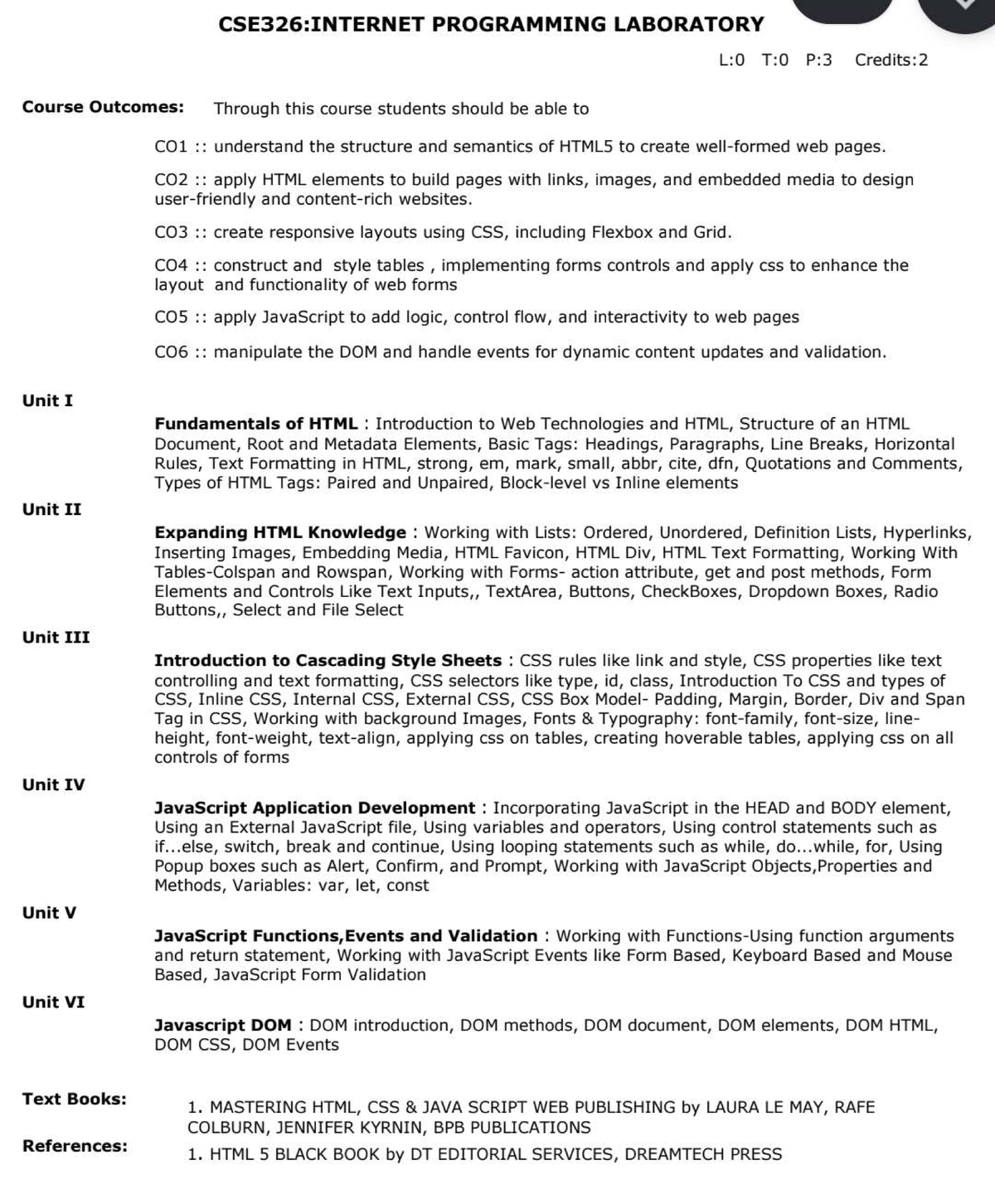 CSE326: Internet Programming Lab - HTML, CSS & JavaScript Concepts - Studocu