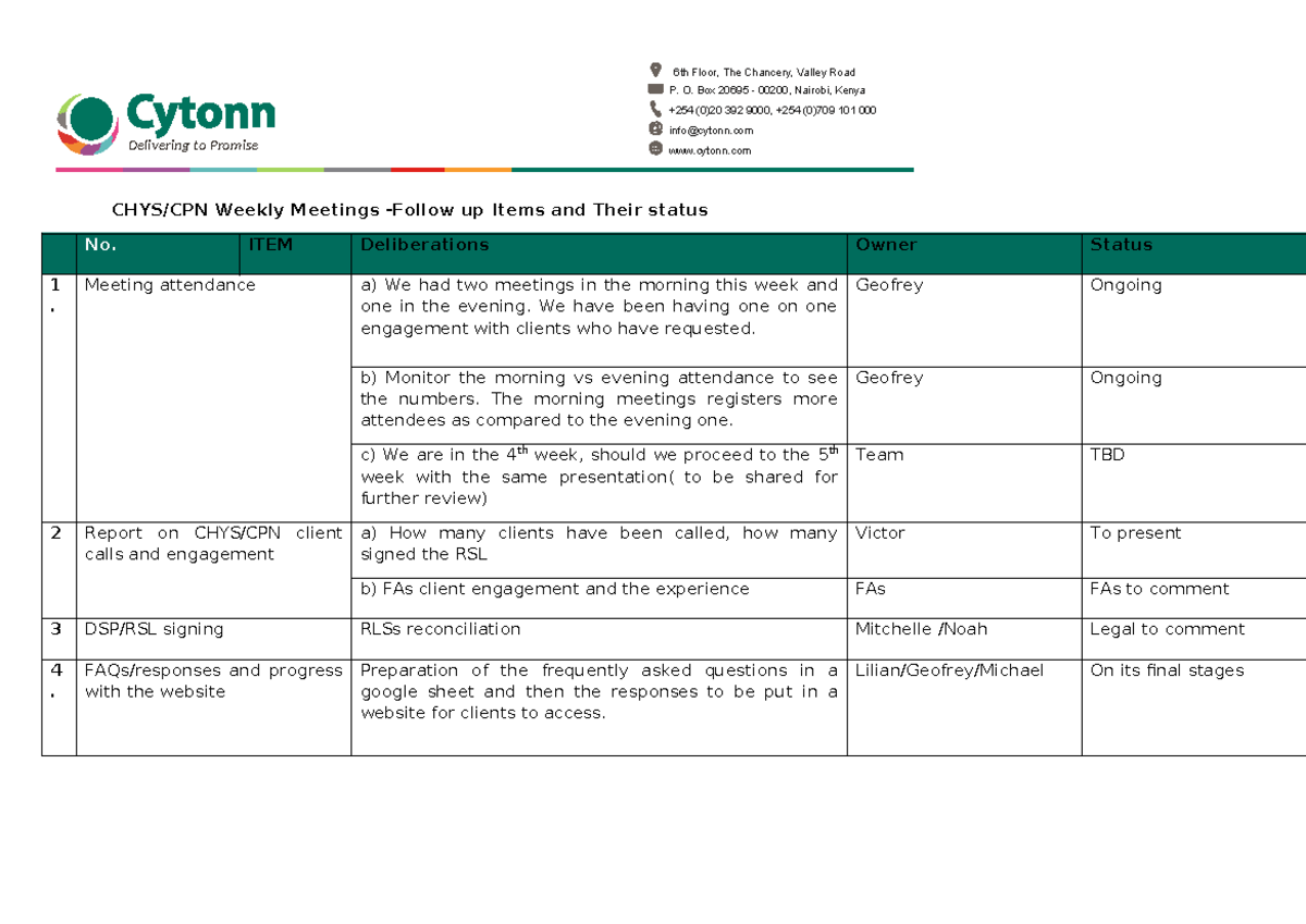 CHYS and CPN Meeting Follow UPS -4th-14. 7. 2023 - P. O. Box 20695 ...