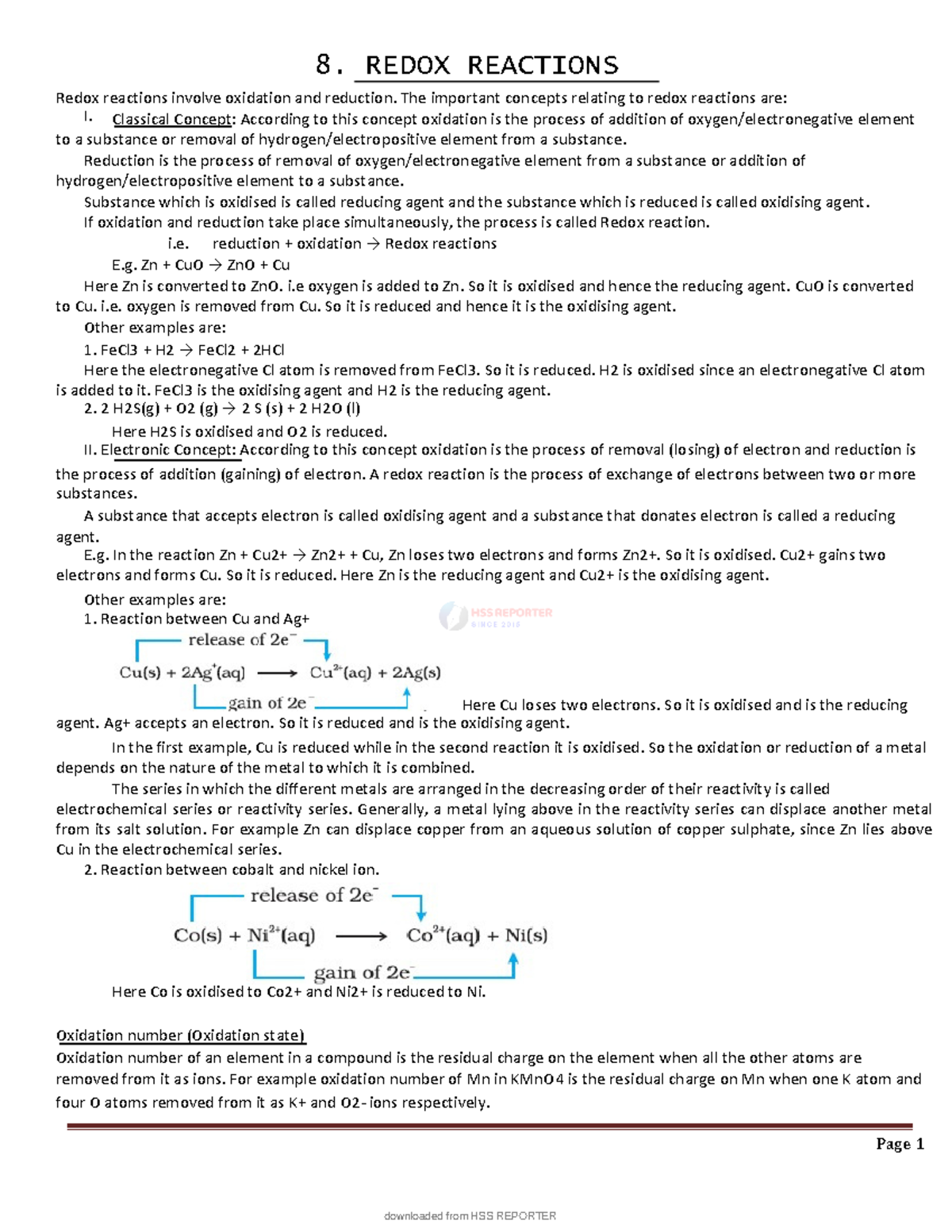 Redox Reactions: Concepts, Types, and Applications in Electrochemistry ...