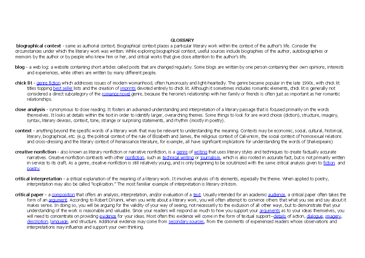 21St-Century-Literature - GLOSSARY biographical context - same as ...