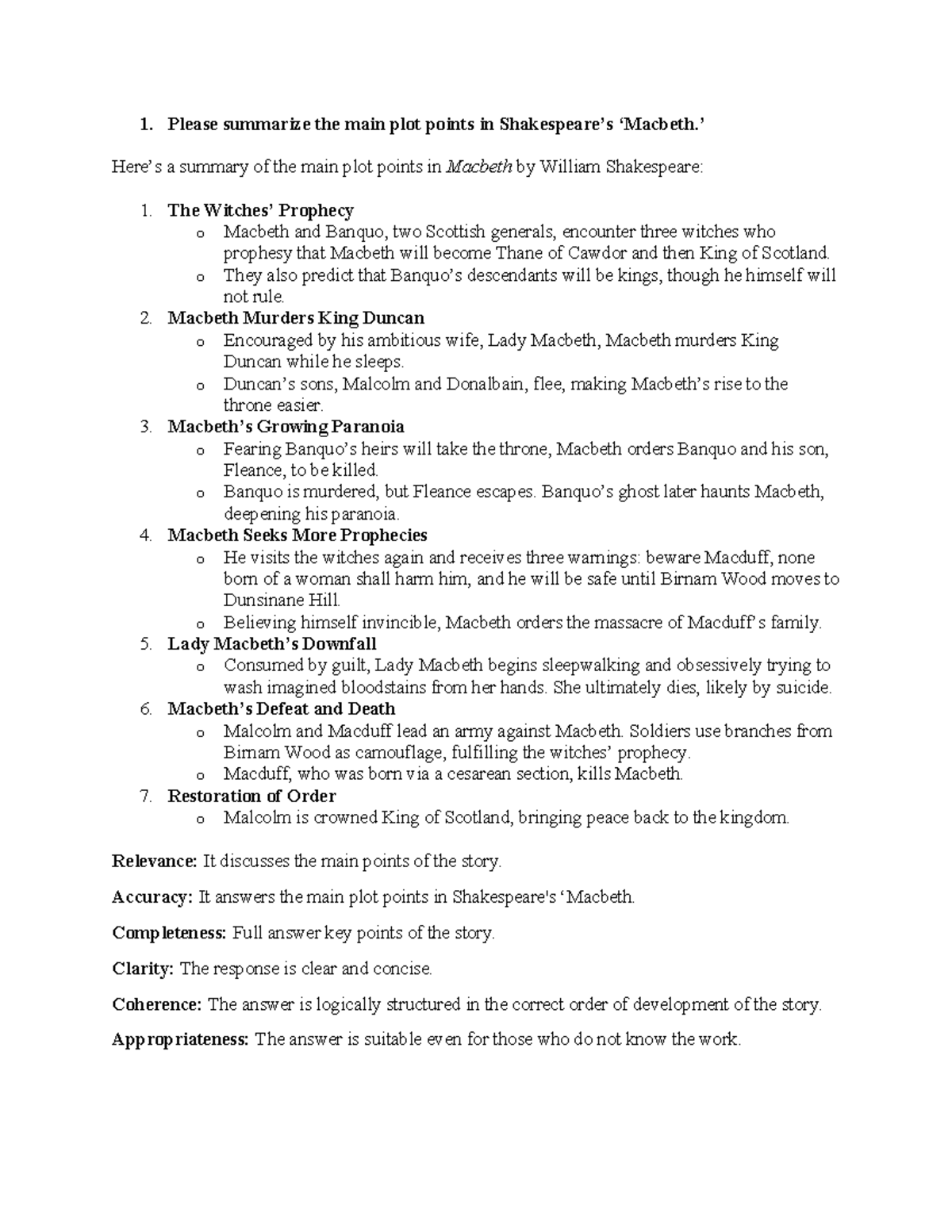 Use Raccca to Evaluate Prompt Responses - 1. Please summarize the main ...