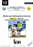 MIL module 8 - 1212 12 SENIOR HIGH SCHOOL Media and Information ...
