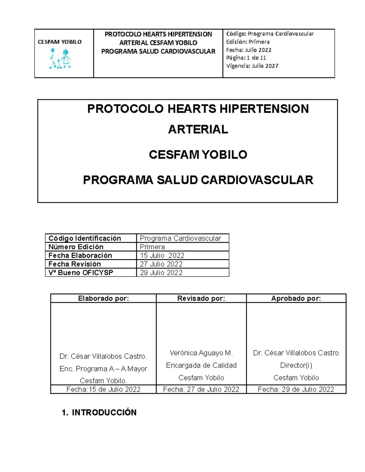 Protocolo HEARTS HTA - Cesfam Yobilo - Programa Salud Cardiovascular ...