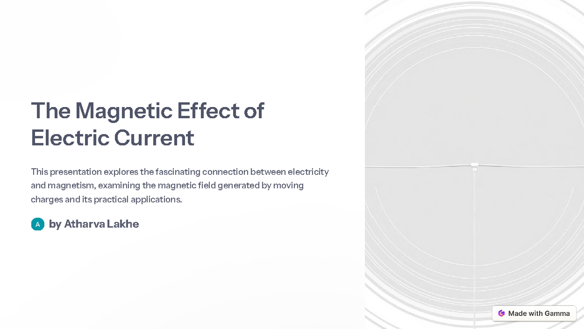 Magnetic Effects of Electric Current: Key Concepts & Applications - Studocu