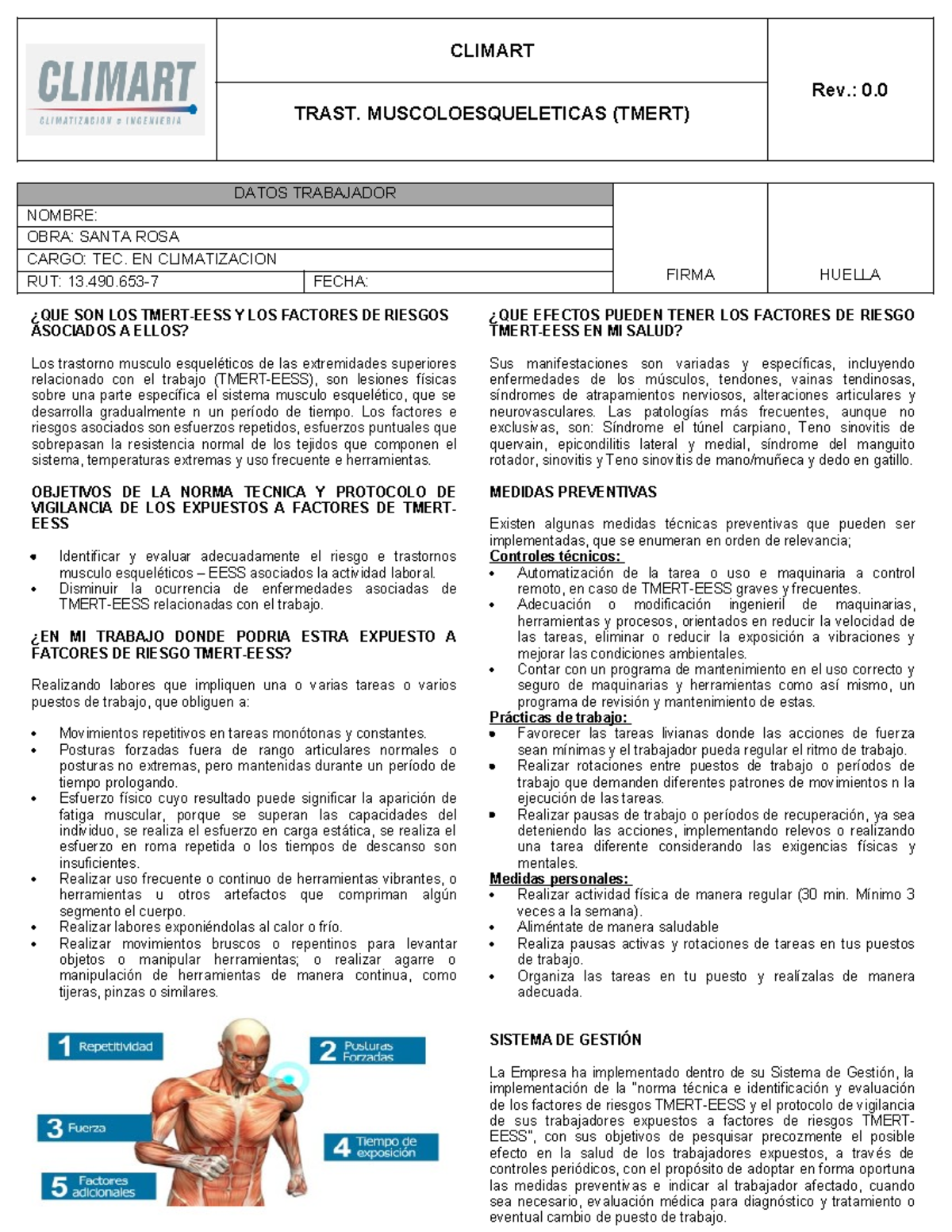 Trastornos Musculoesqueléticos - CLIMART Rev.: 0. TRAST ...