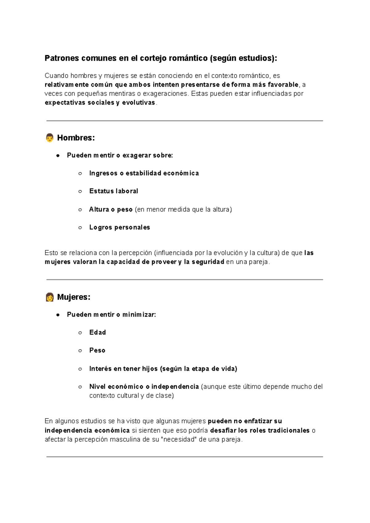 Interacción en el Cortejo Romántico: Patrones y Comportamientos - Studocu