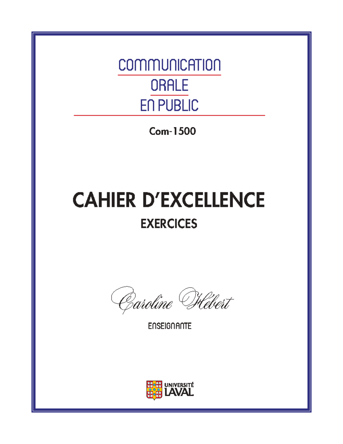 Exercices Pratiques pour la Communication Orale en Public - COM 1500 ...