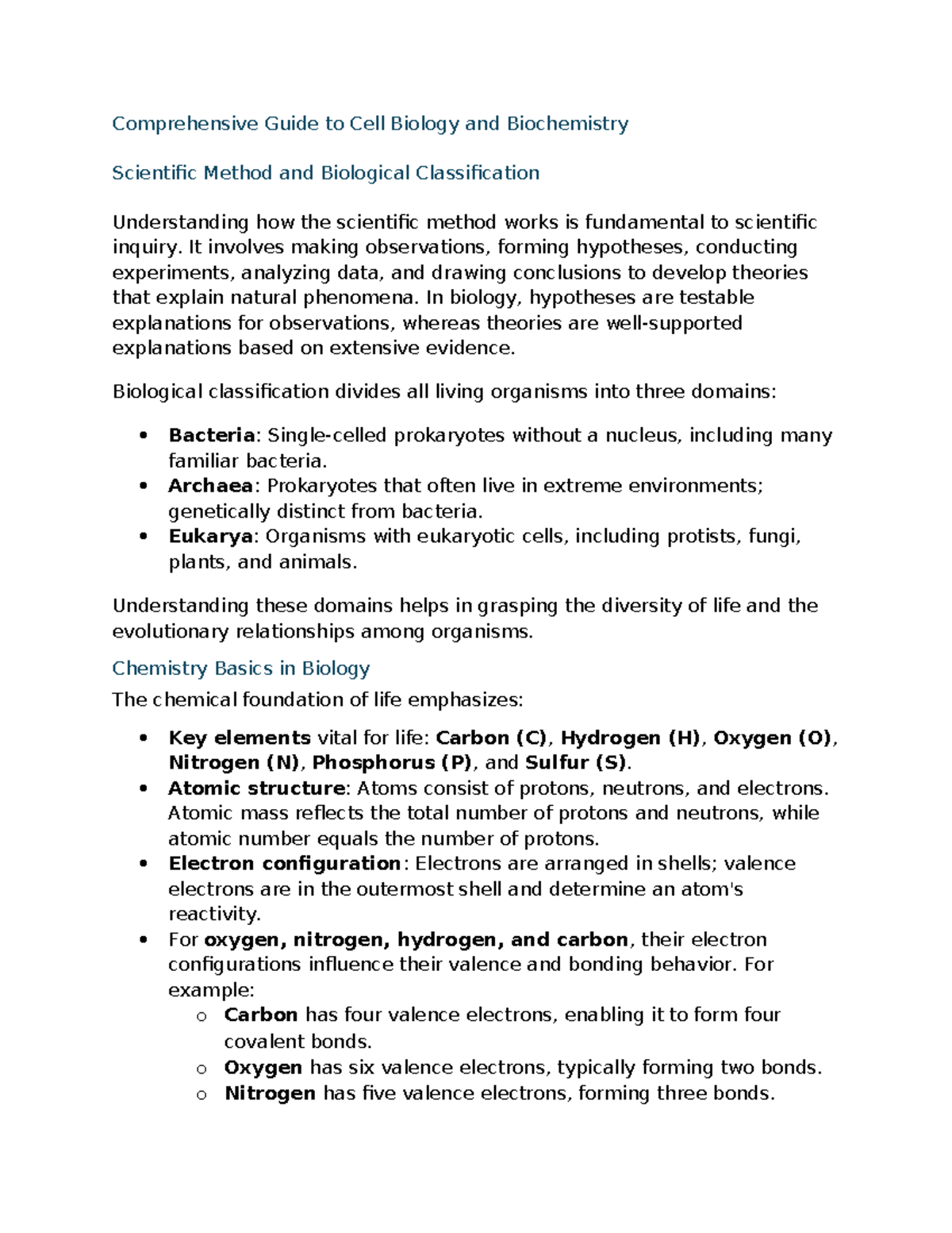 Comprehensive Guide to Cell Biology & Biochemistry Concepts (BIO 101) - Studocu