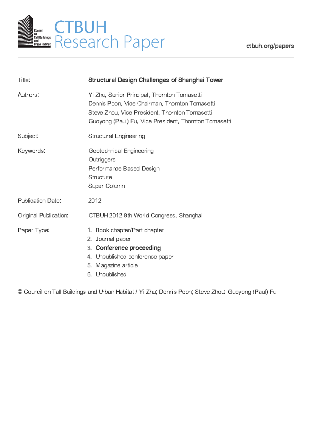 1005 structural design challenges of shanghai tower - Title: Structural ...